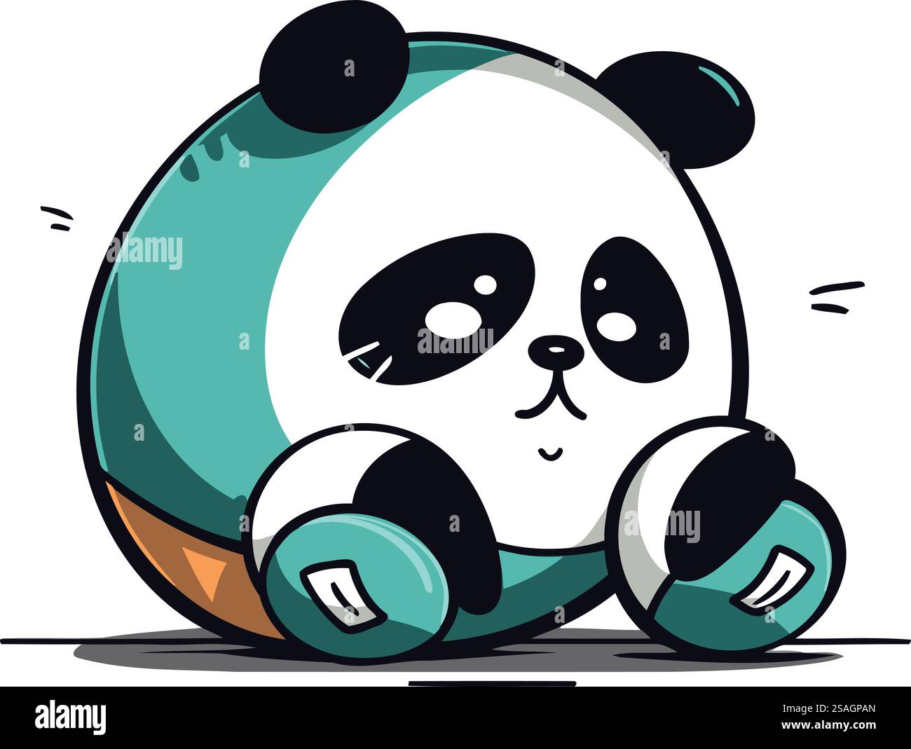 Cute Panda Cartoon Mascot Character. Vector Illustration Stock Vector ...