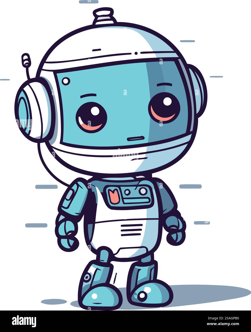 Cute robot cartoon character. Vector illustration of a cute robot Stock ...
