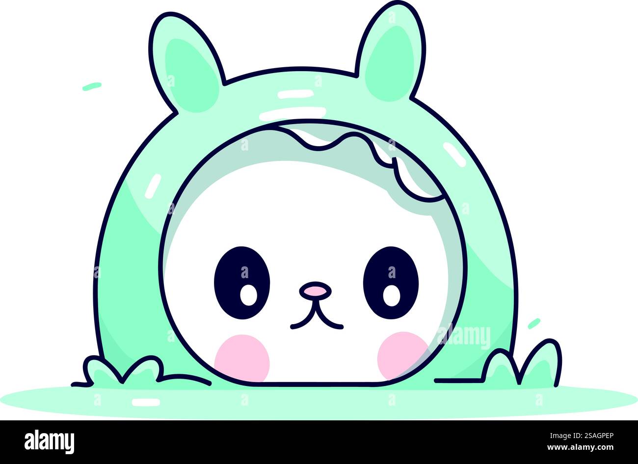 Cute kawaii rabbit face. Vector cartoon character illustration Stock ...