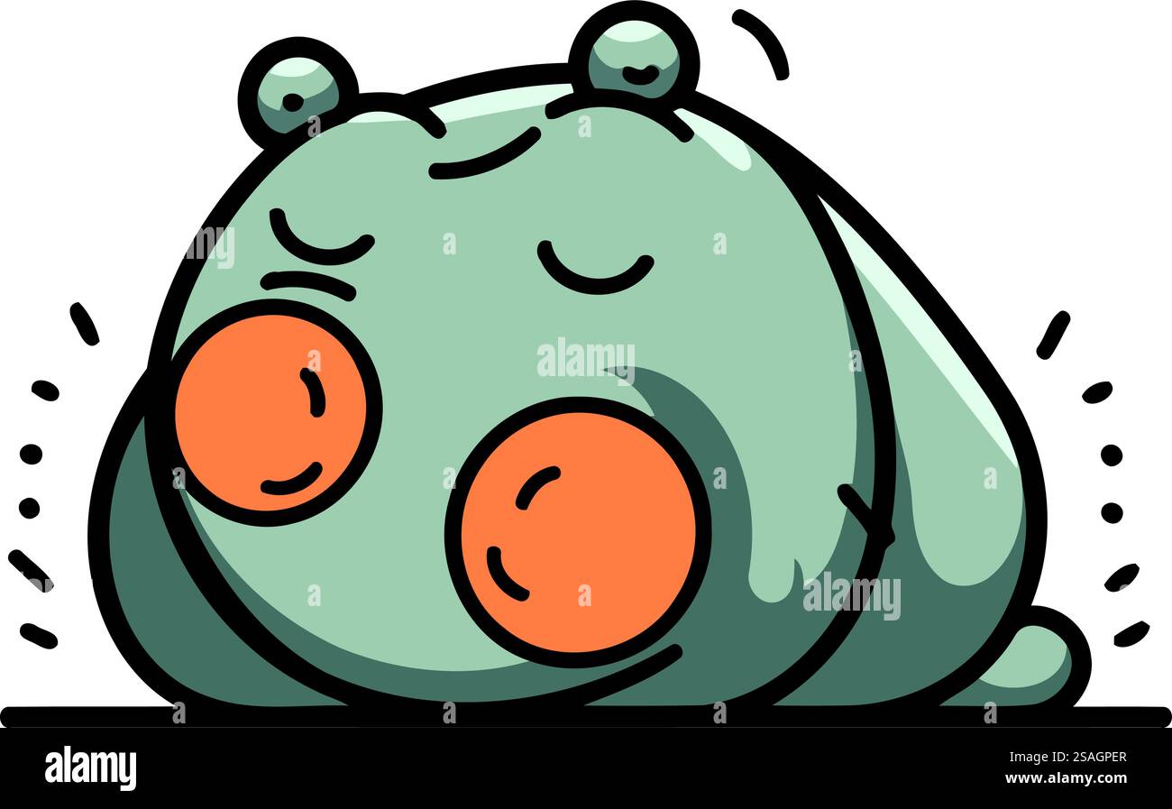 Cute cartoon frog. Vector illustration in doodle style Stock Vector ...