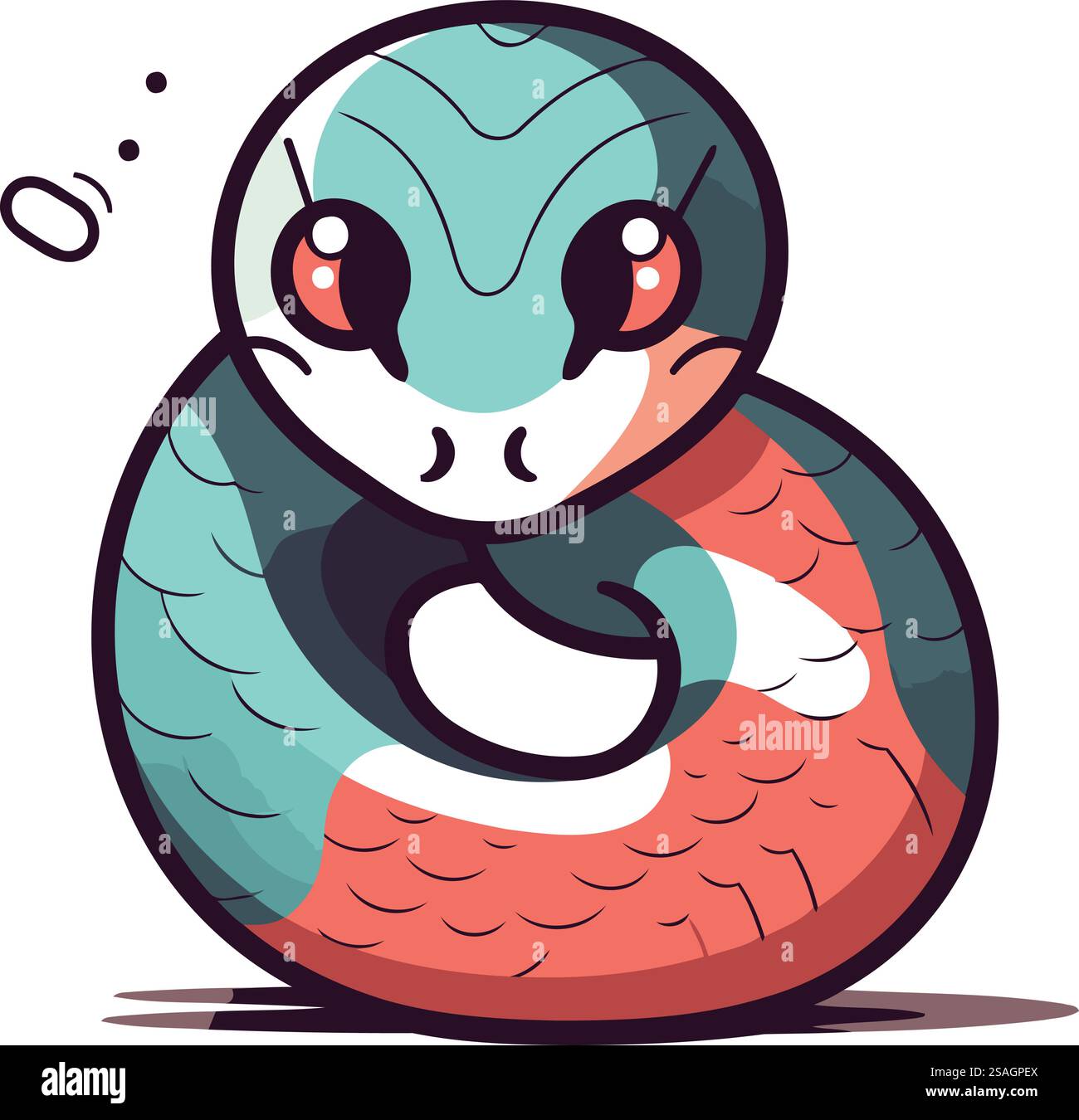 Cute cartoon snake. Vector illustration isolated on a white background ...