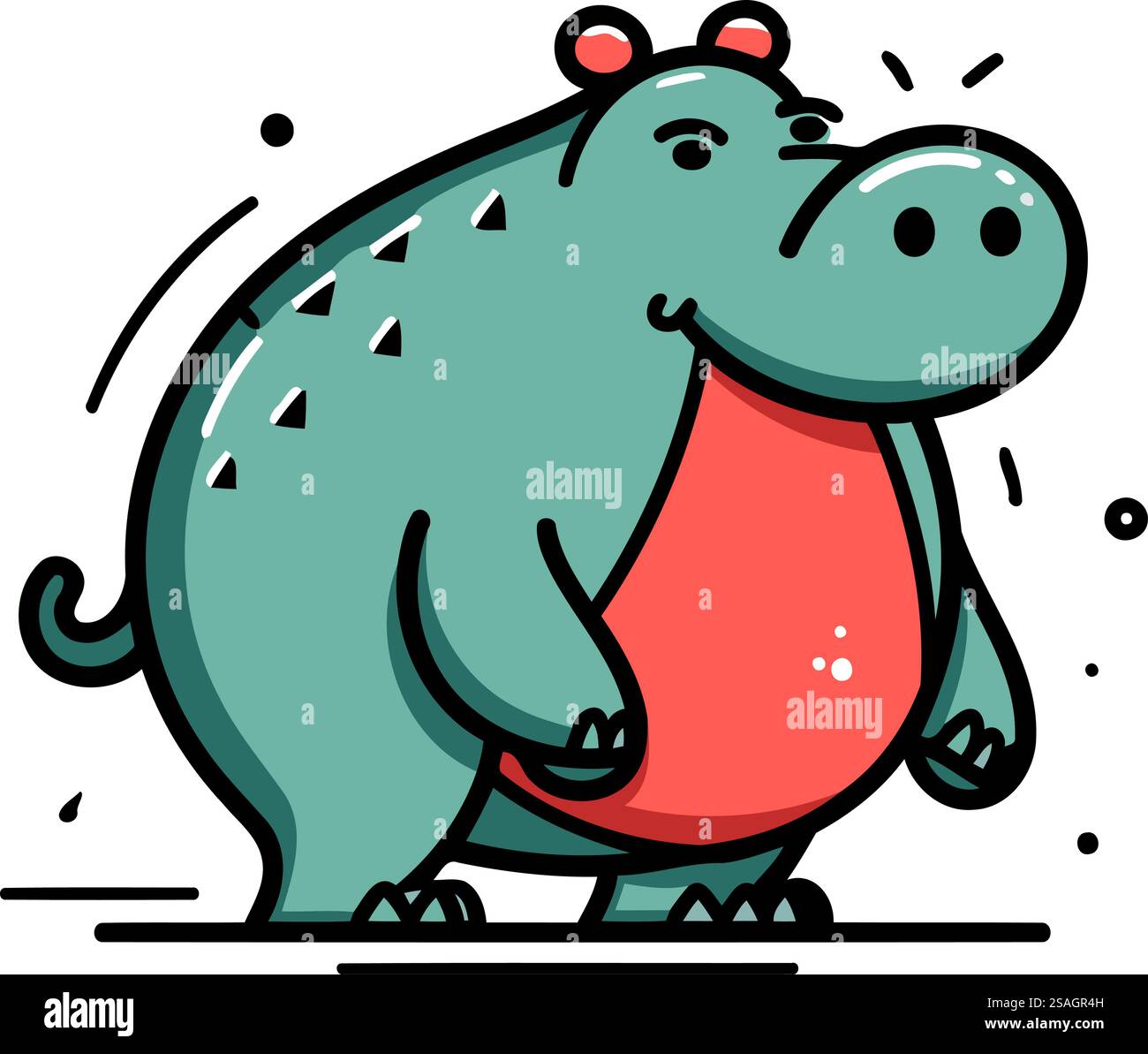Hippopotamus. Cute cartoon character. Vector illustration Stock Vector ...