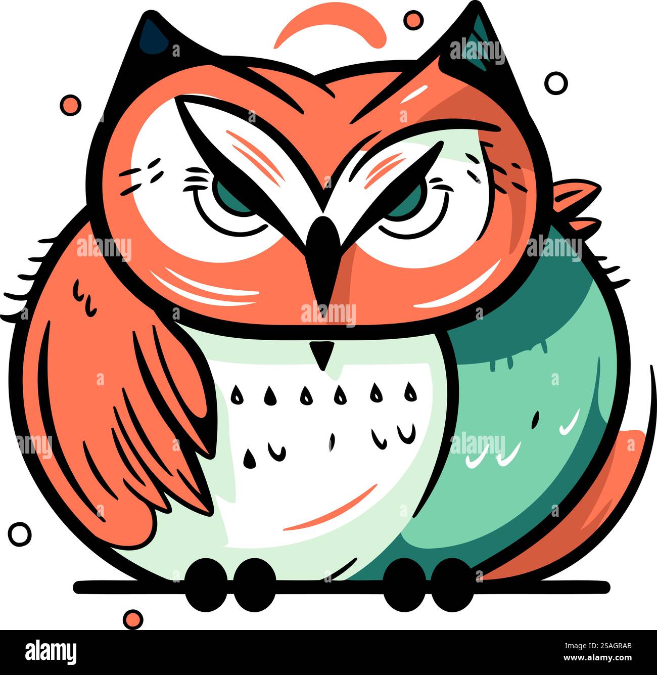 Vector illustration of cute owl. Isolated objects on white background ...