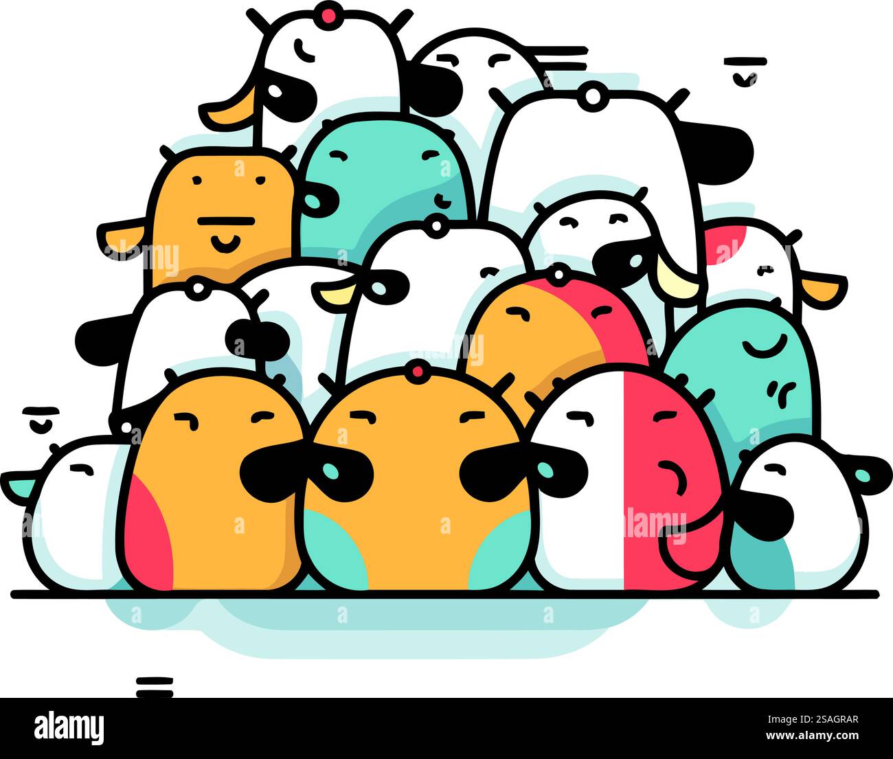 Puppy line art Stock Vector Images - Alamy