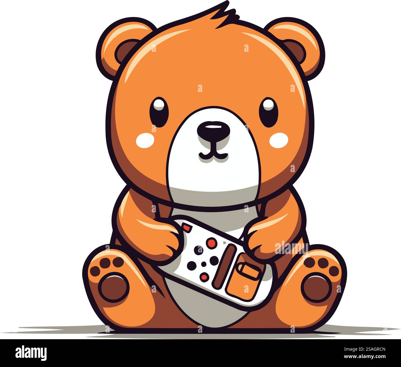 Cute teddy bear with remote control. Vector cartoon illustration Stock ...