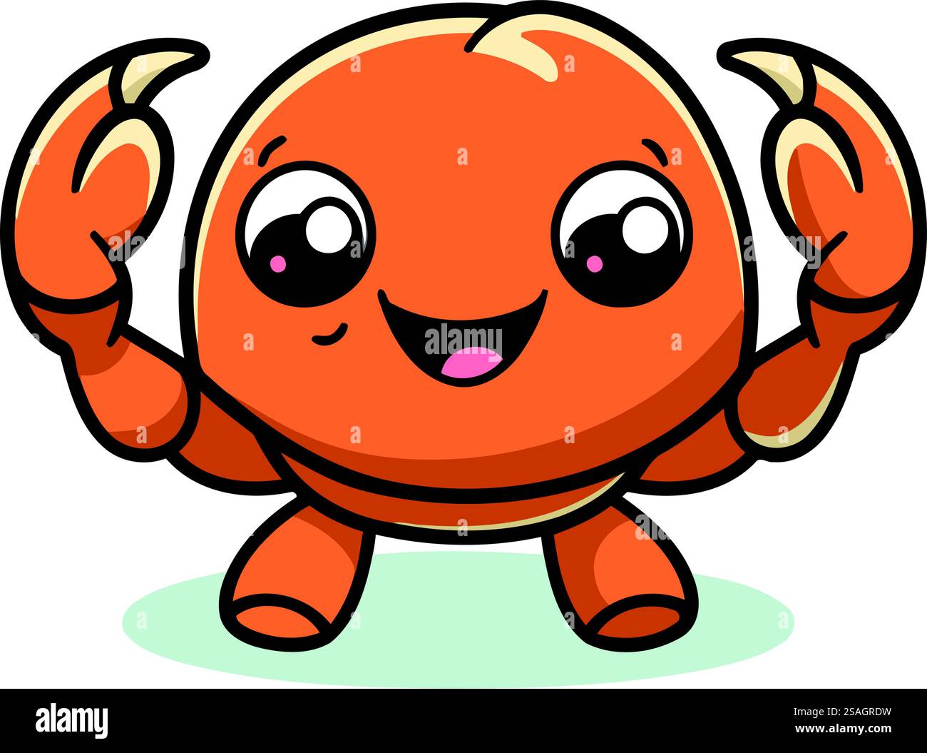 Cute cartoon crab character. Vector illustration isolated on white ...