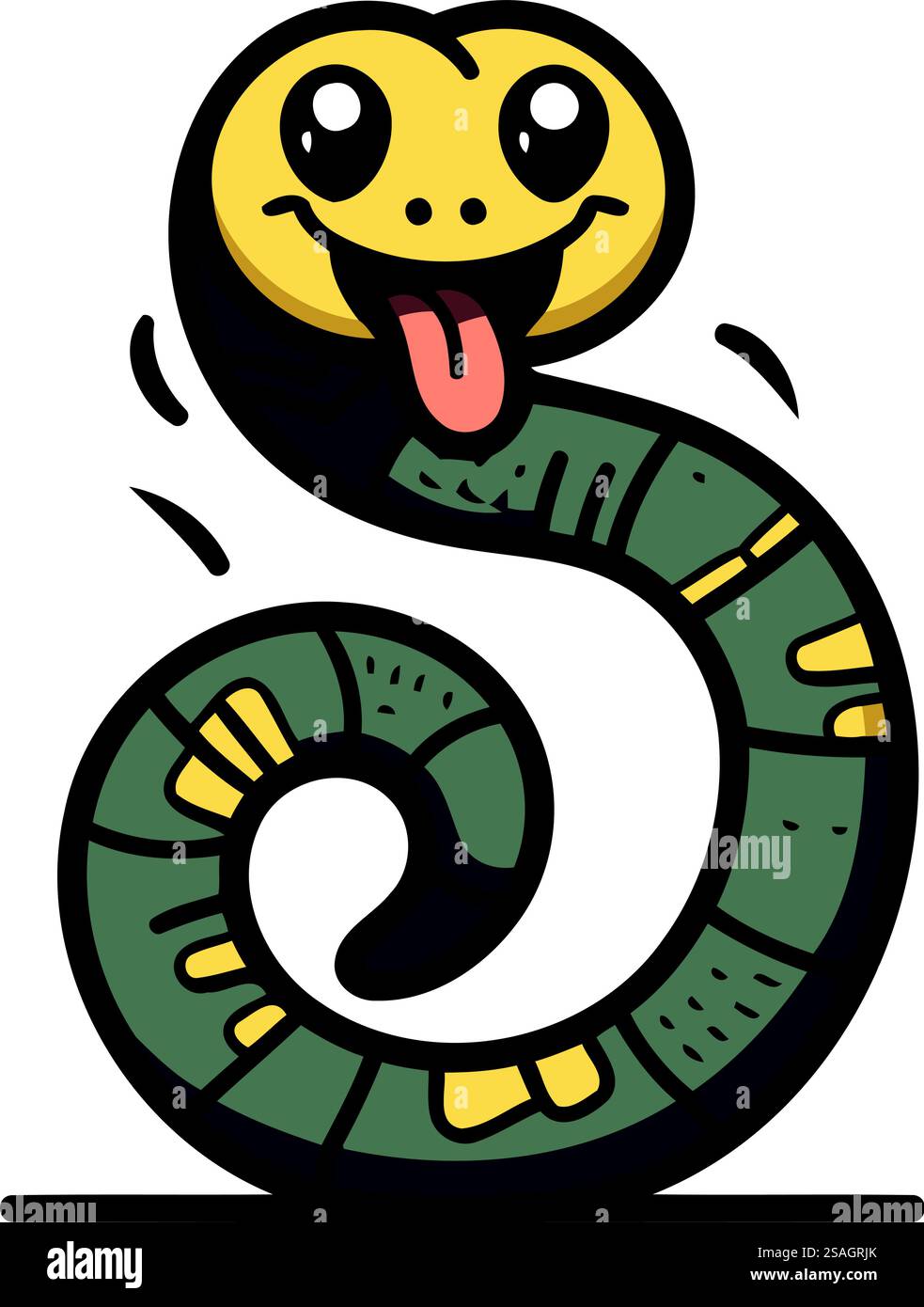 Cute cartoon snake. Vector illustration isolated on a white background ...