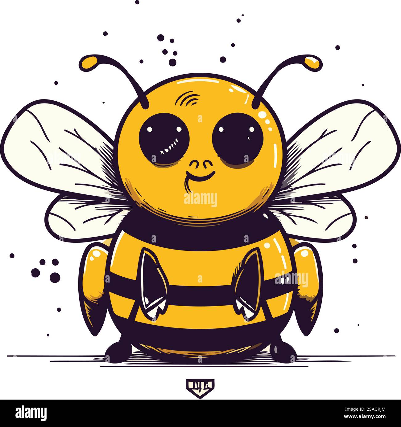 Cute cartoon bee. Vector illustration. Isolated on white background ...