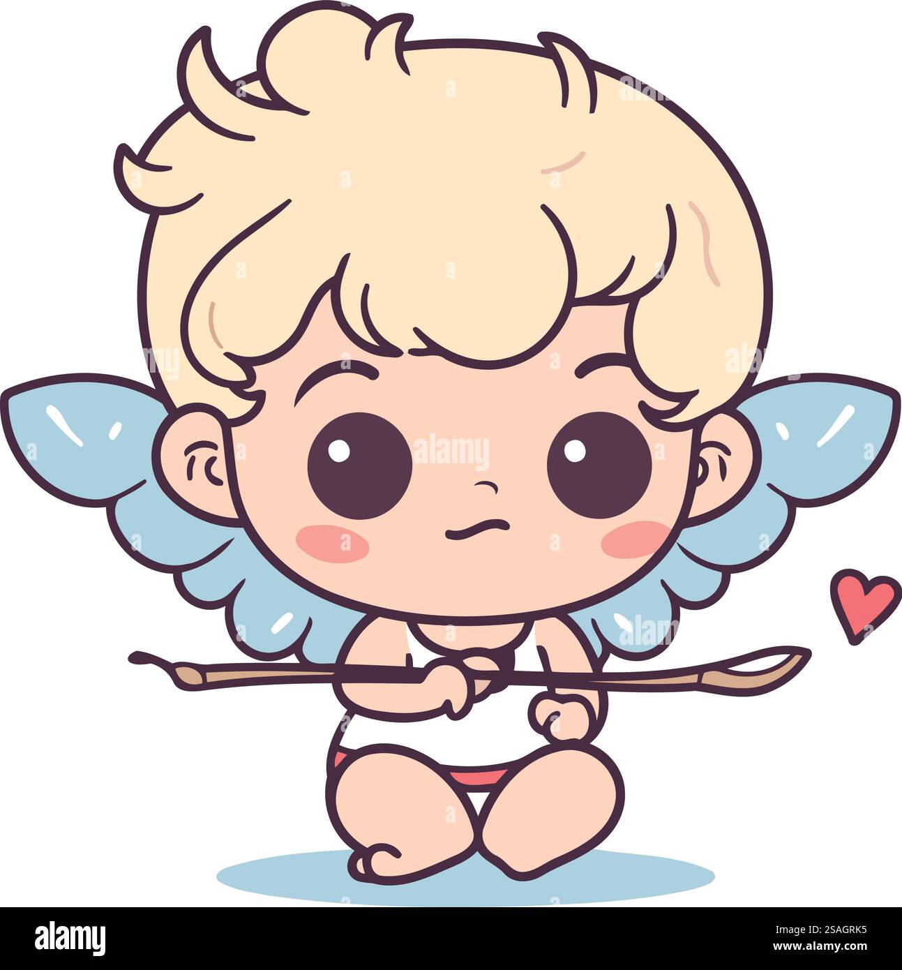Cute cartoon cupid with bow and arrow. Vector illustration Stock Vector Image & Art - Alamy