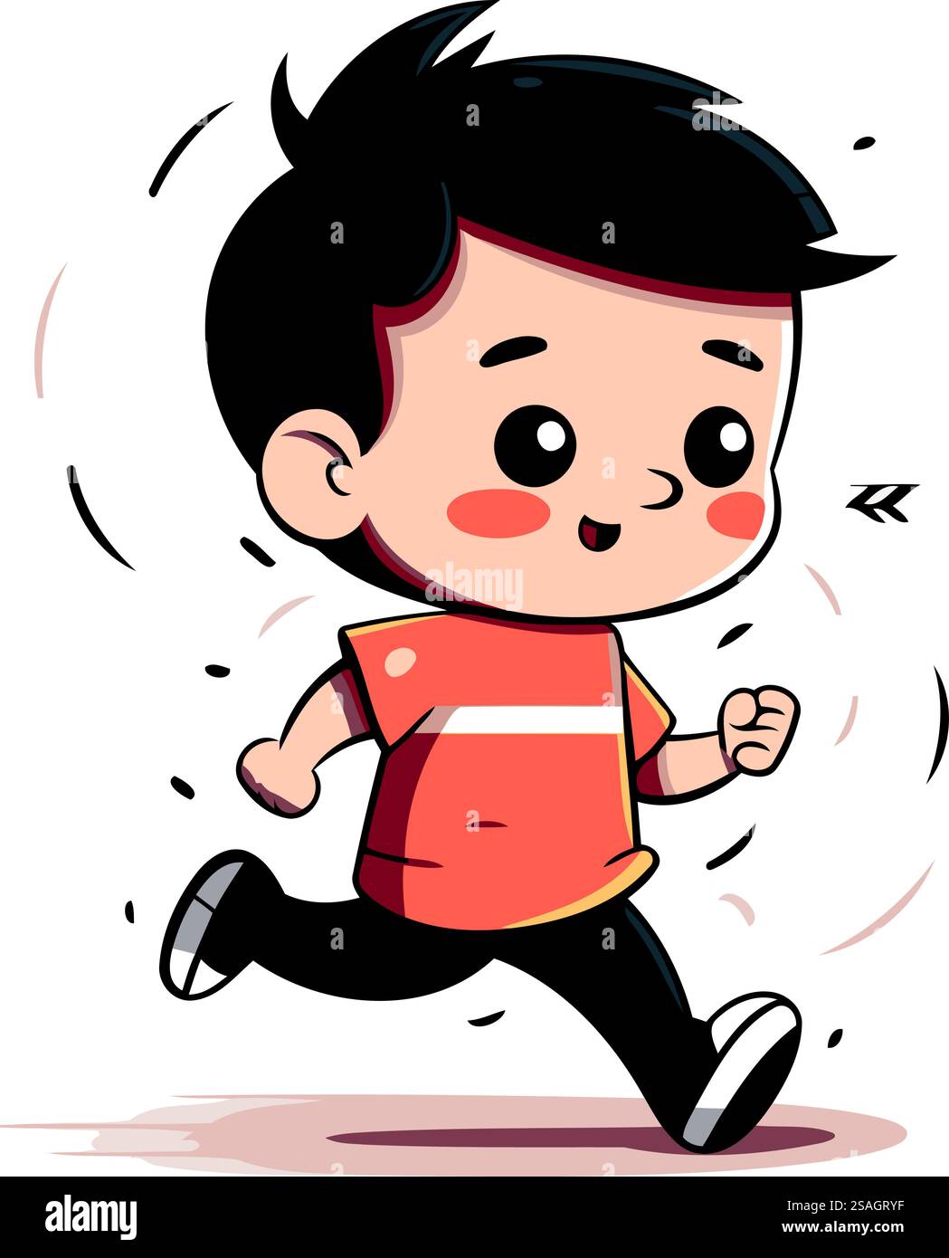 Running Boy Cute Cartoon Vector Illustration Stock Vector Image & Art ...