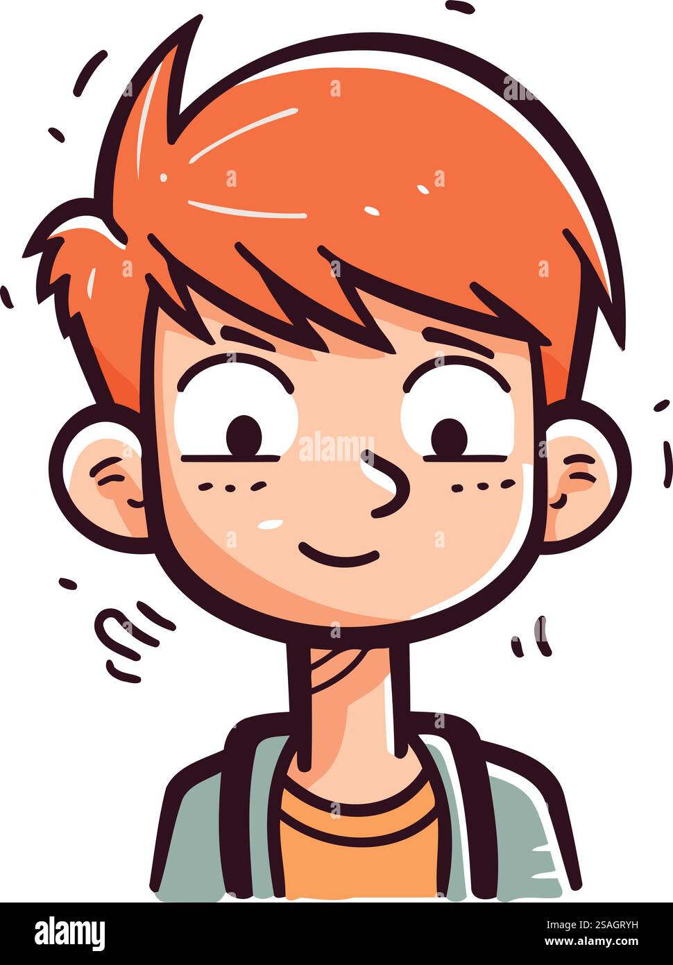 Vector illustration of a boy with freckles on his face Stock Vector ...