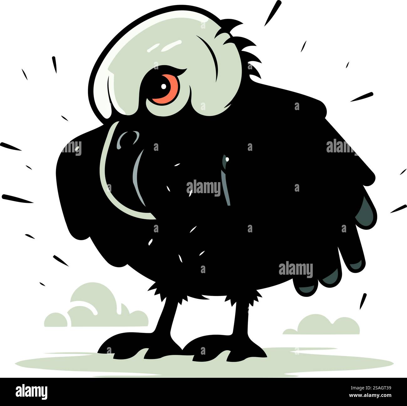Vector image of a vulture on a white background. Cartoon style Stock ...