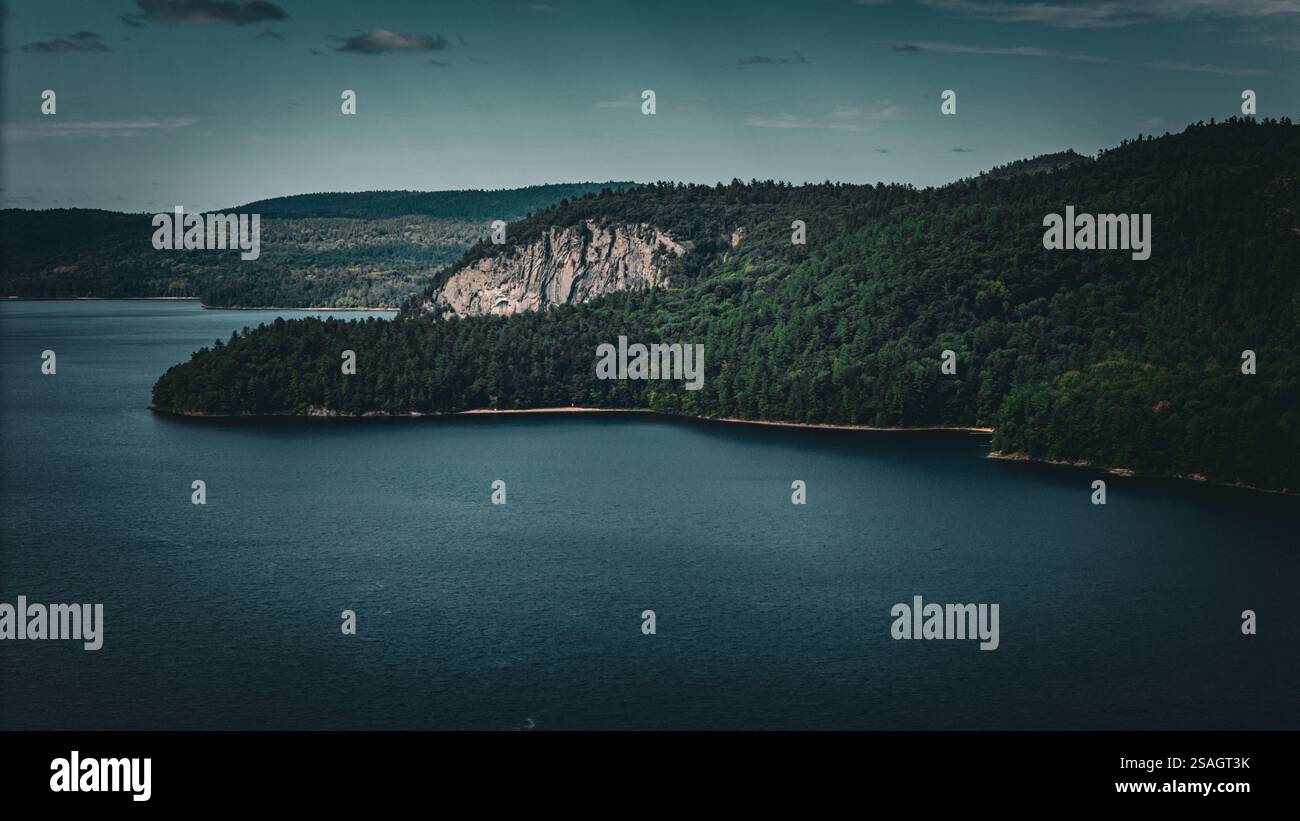 This image captures a breathtaking view of a Canadian river landscape ...