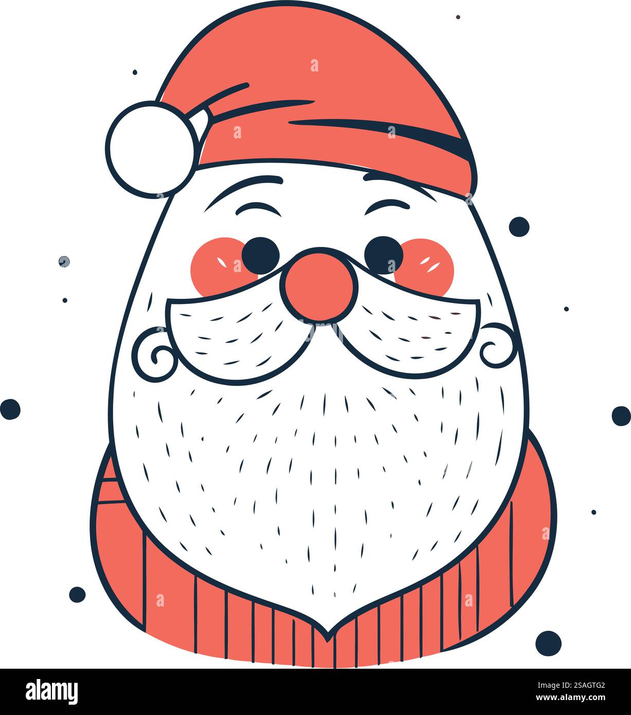 Christmas Santa Claus. Hand drawn vector illustration in doodle style ...