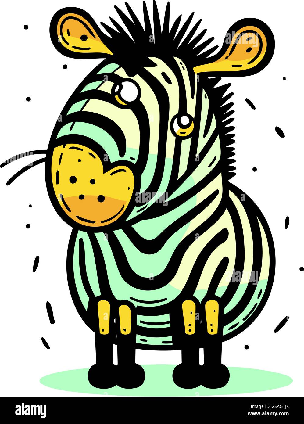 Zebra vector illustration. Cute cartoon zebra character. Vector illustration Stock Vector Image ...