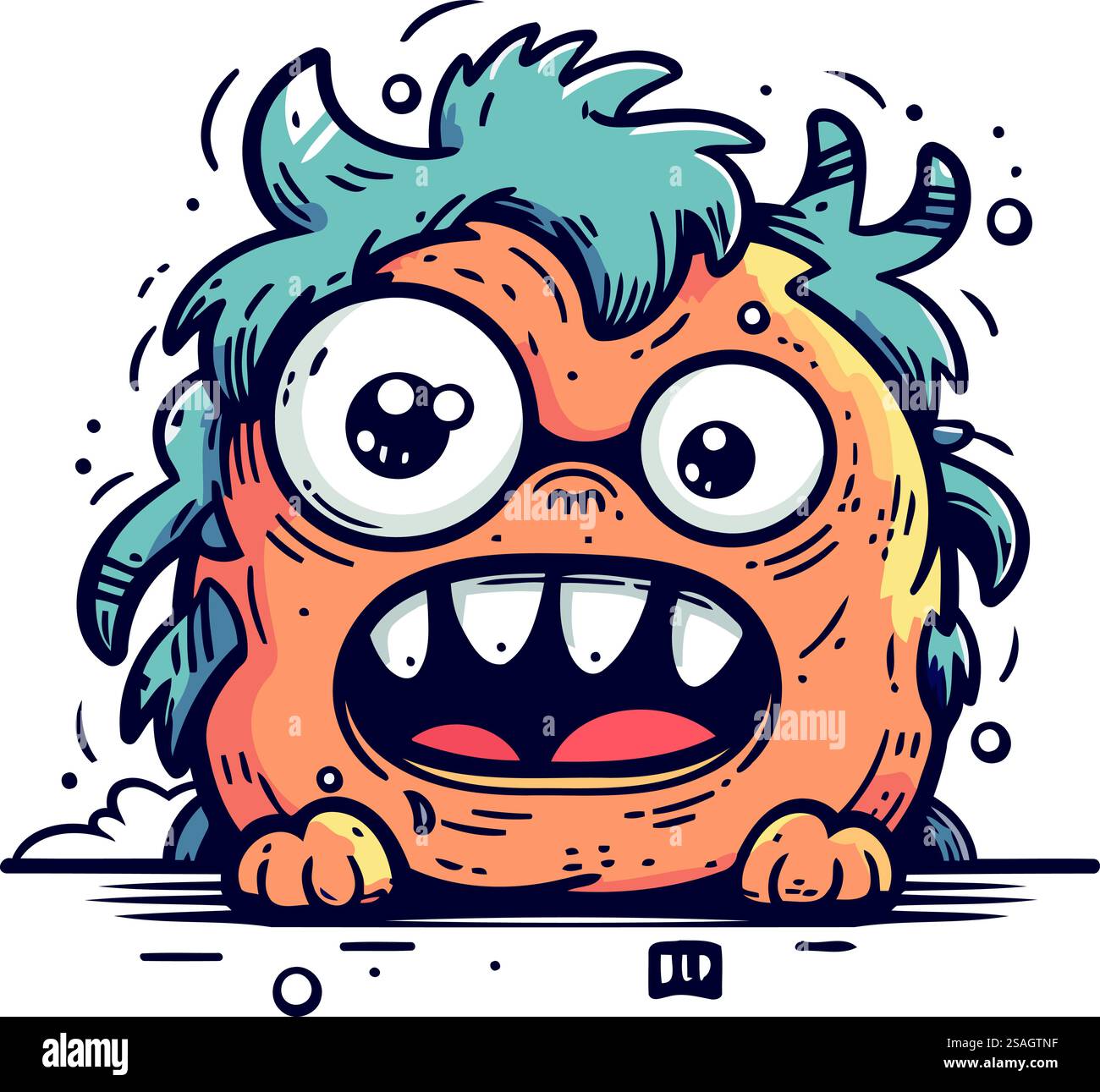 Funny monster. Vector illustration. Isolated on white background Stock ...