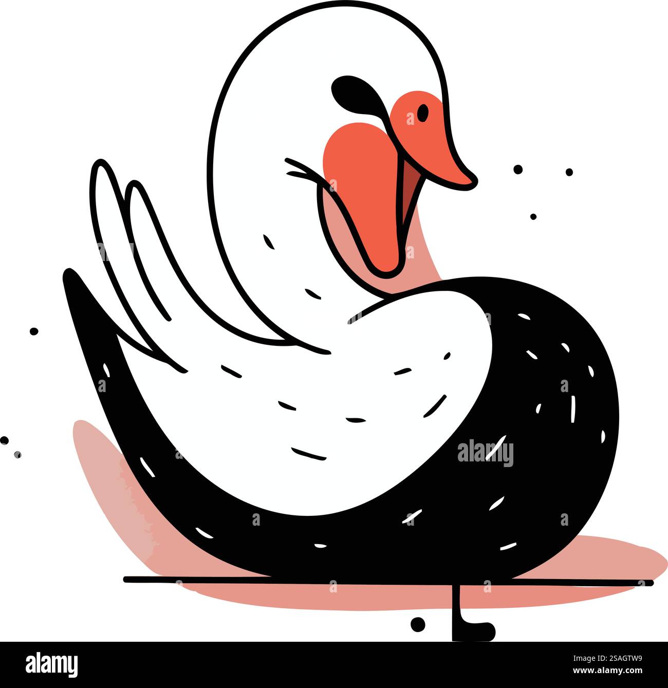 Swan. Hand drawn vector illustration in doodle style Stock Vector Image ...