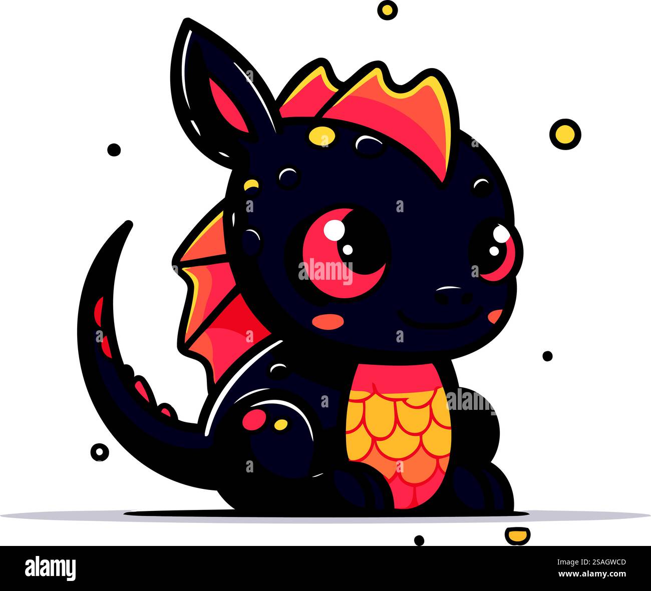 Cute little dragon. Vector illustration. Isolated on white background ...