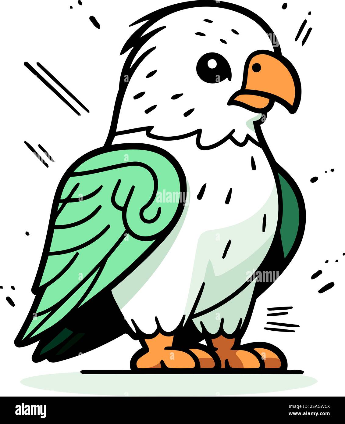 Bald eagle. Vector illustration of a cute cartoon bald eagle Stock ...