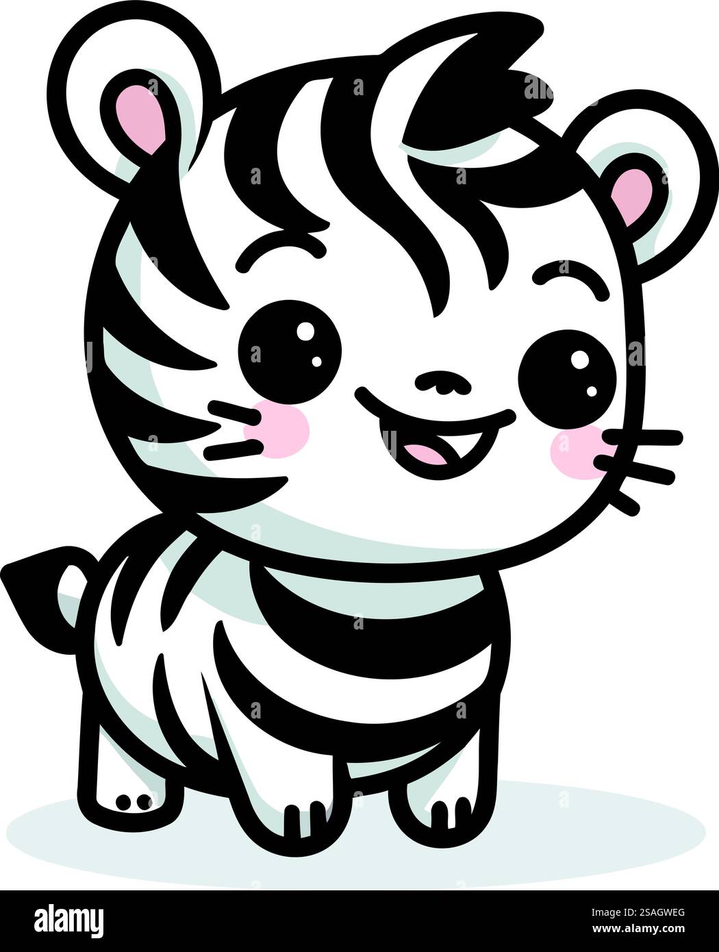 Cute Zebra Cartoon Character Mascot Design Vector Illustration Stock ...