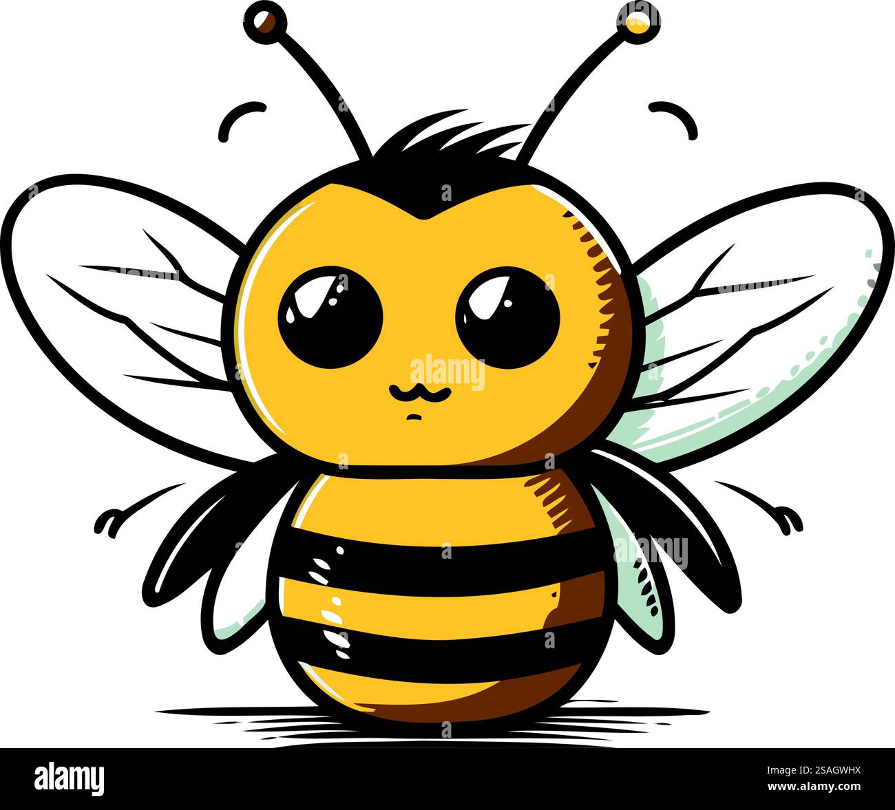 Cute cartoon bee. Vector illustration isolated on a white background ...