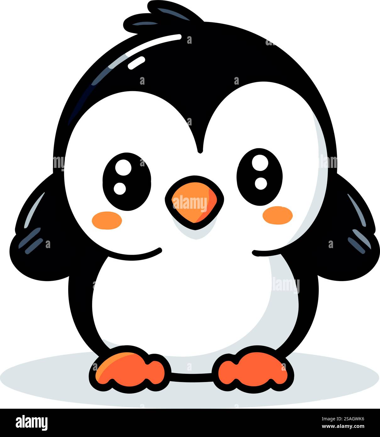 Penguin Cartoon Character Vector Illustration. Cute Penguin Animal ...
