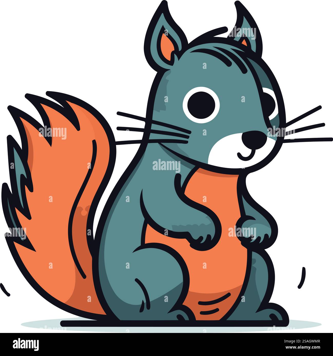 Squirrel. Vector illustration of a cute squirrel. Cartoon style Stock ...