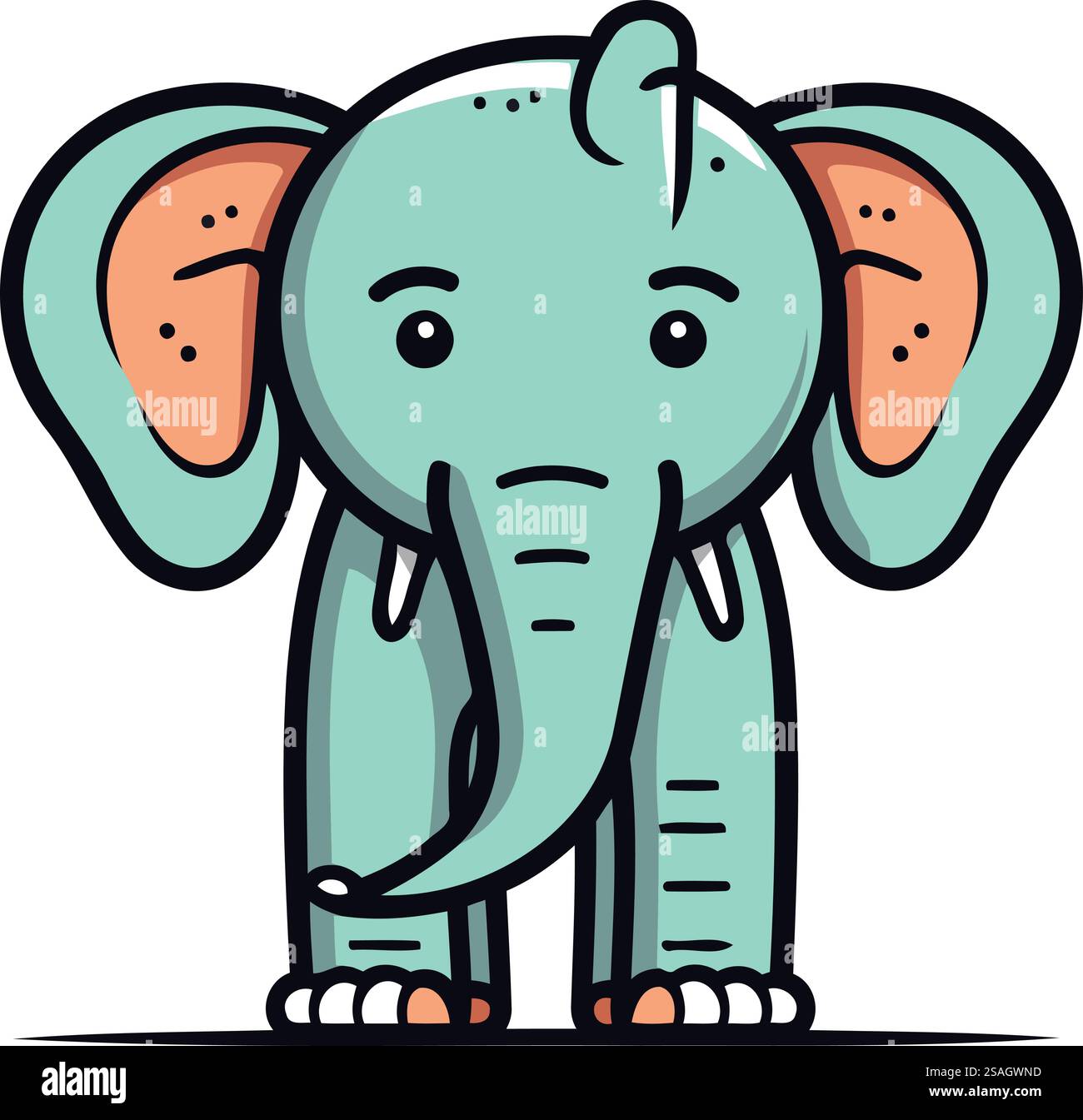 Cute cartoon elephant vector illustration. Cute elephant character ...