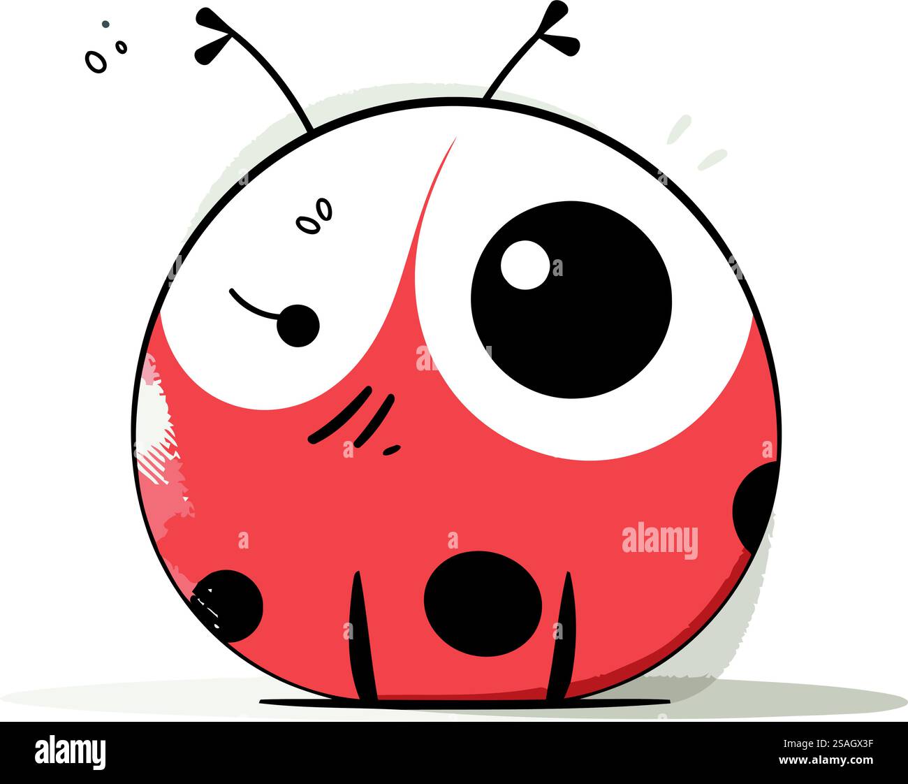 Cute cartoon ladybug. Vector illustration. Isolated on white background ...