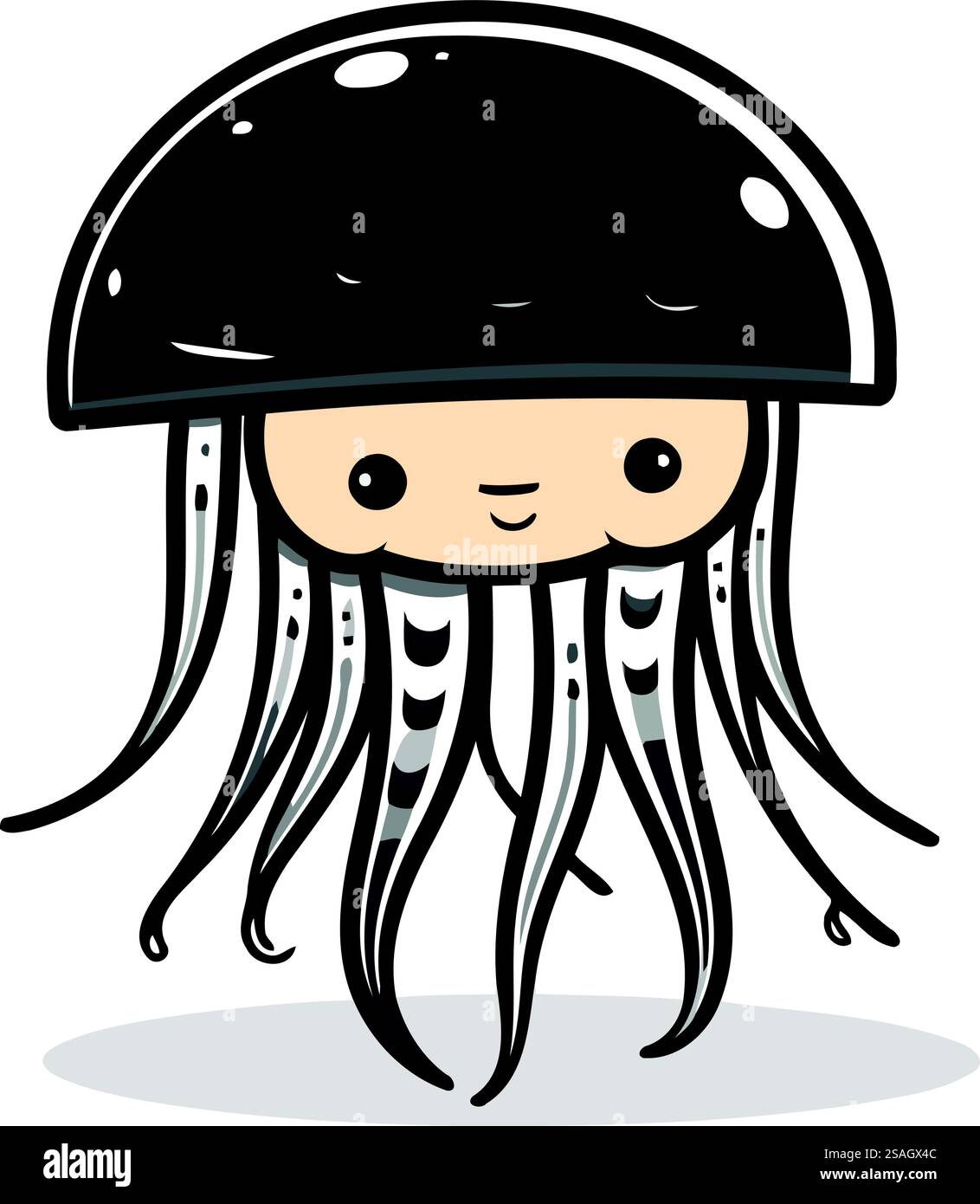 Jellyfish Cartoon Mascot Character Vector Illustration EPS10 Stock ...