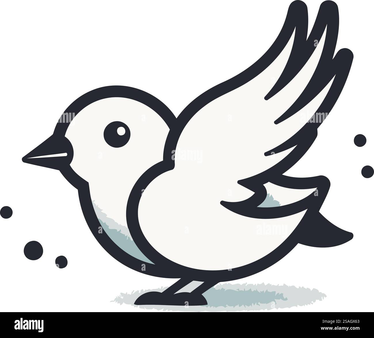 Dove icon. Bird symbol. Cute cartoon doodle Stock Vector Image & Art ...