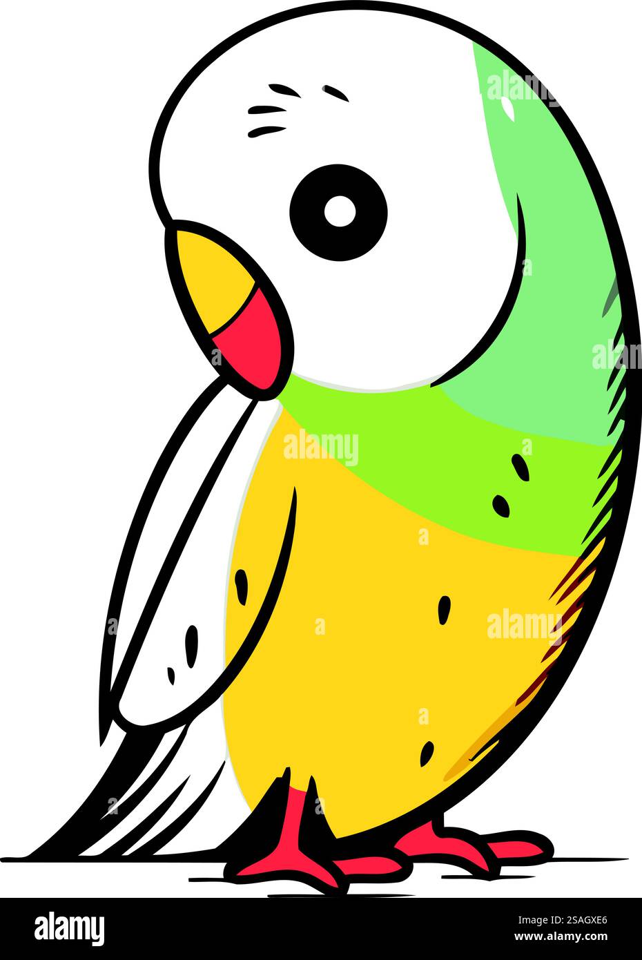 Cartoon parrot isolated on a white background. Vector illustration ...
