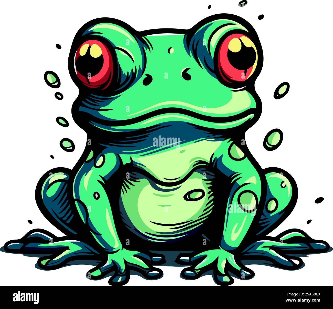 Frog cartoon character. Vector illustration isolated on a white ...