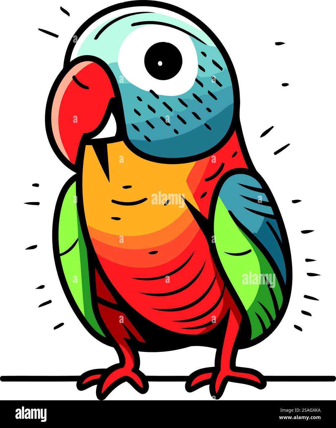 Colorful parrot. Vector illustration isolated on a white background ...