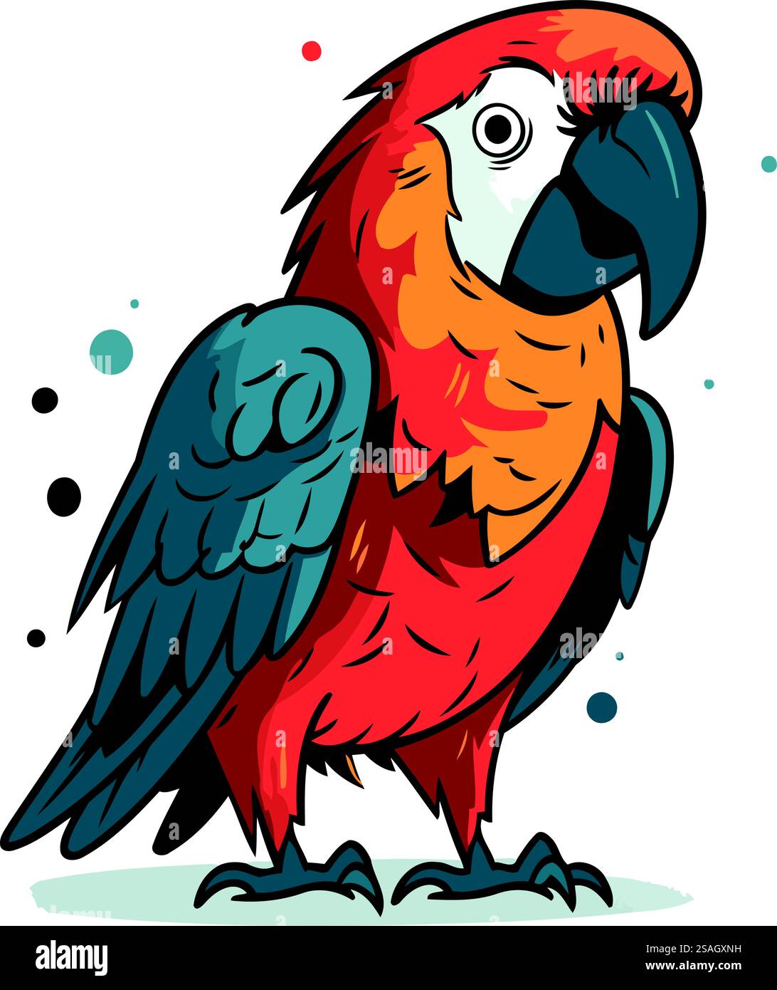 Parrot vector illustration. Cartoon parrot. Colorful vector ...