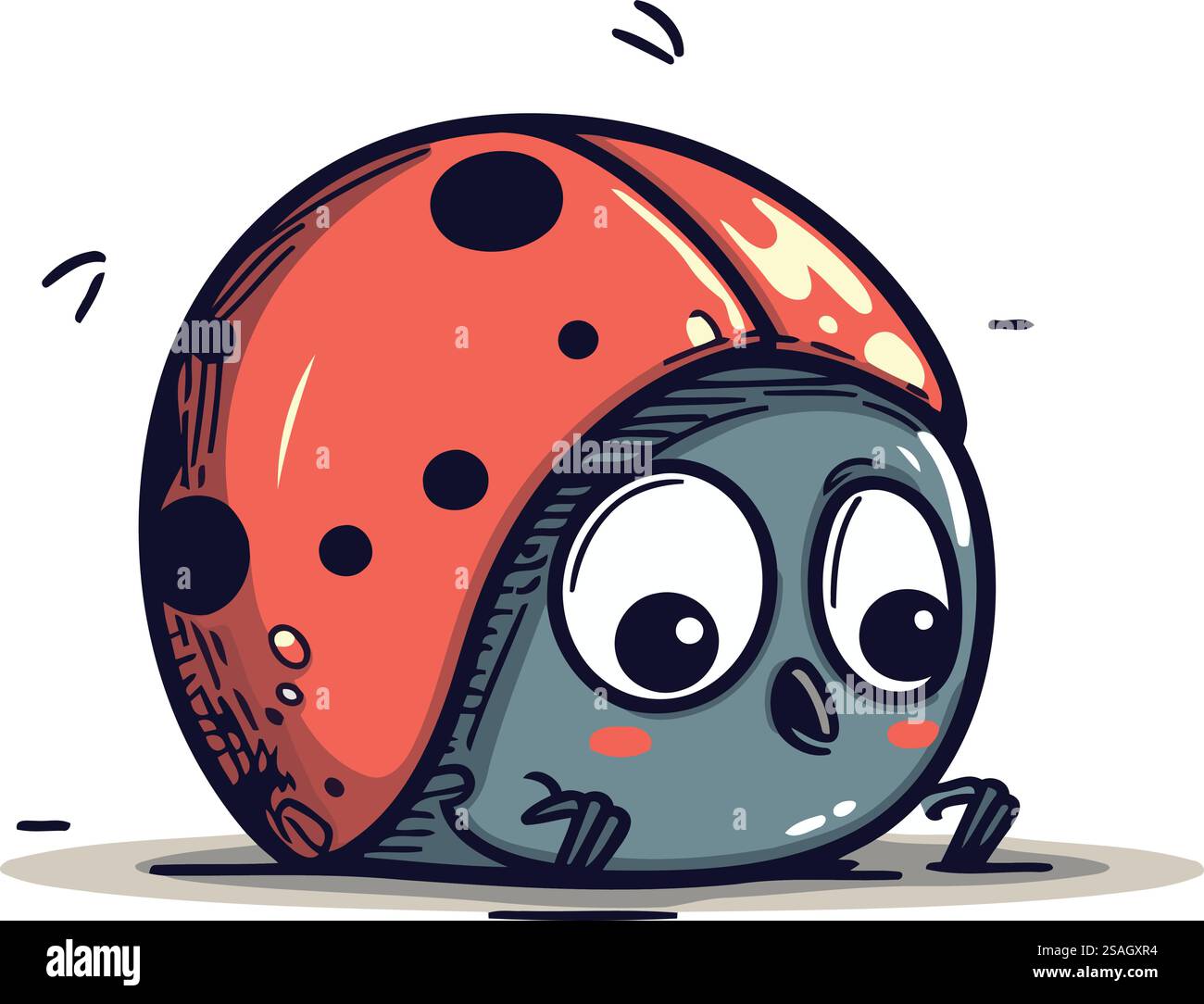 Cute cartoon ladybug. Vector illustration. Isolated on white background ...