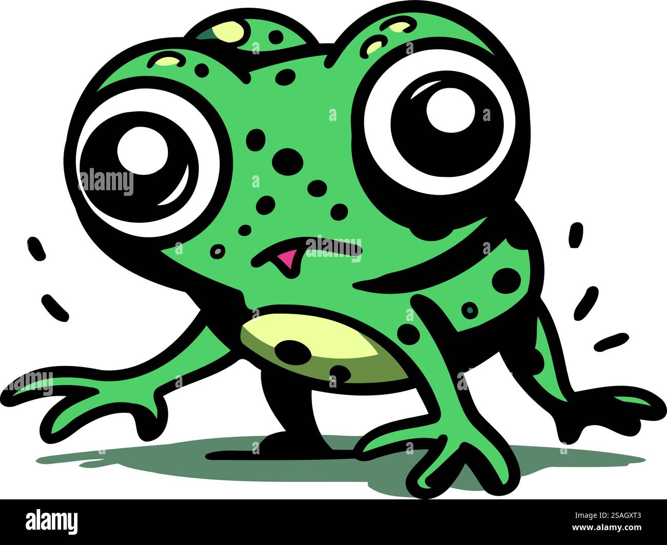 Funny cartoon frog. Vector illustration isolated on a white background ...