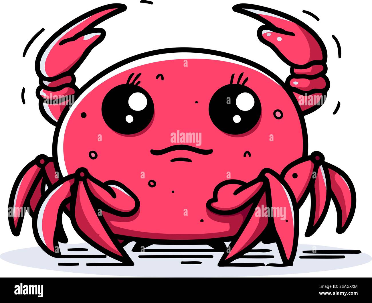 Crab character. Cute vector illustration in cartoon comic style Stock ...