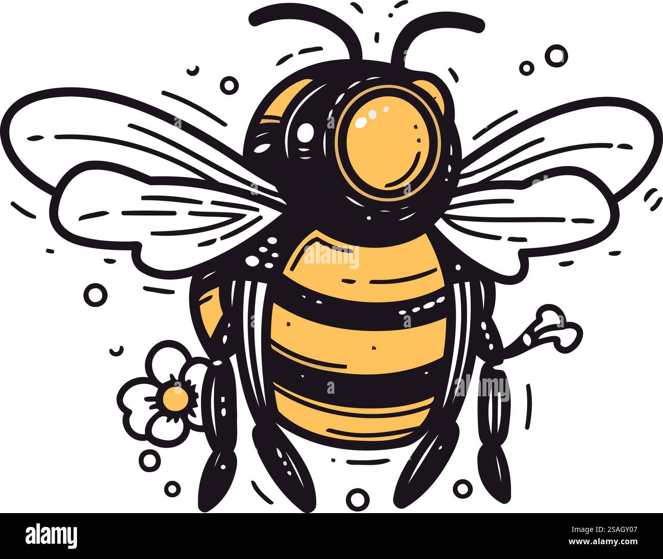 Honey bee bumblebee hand Stock Vector Images - Alamy