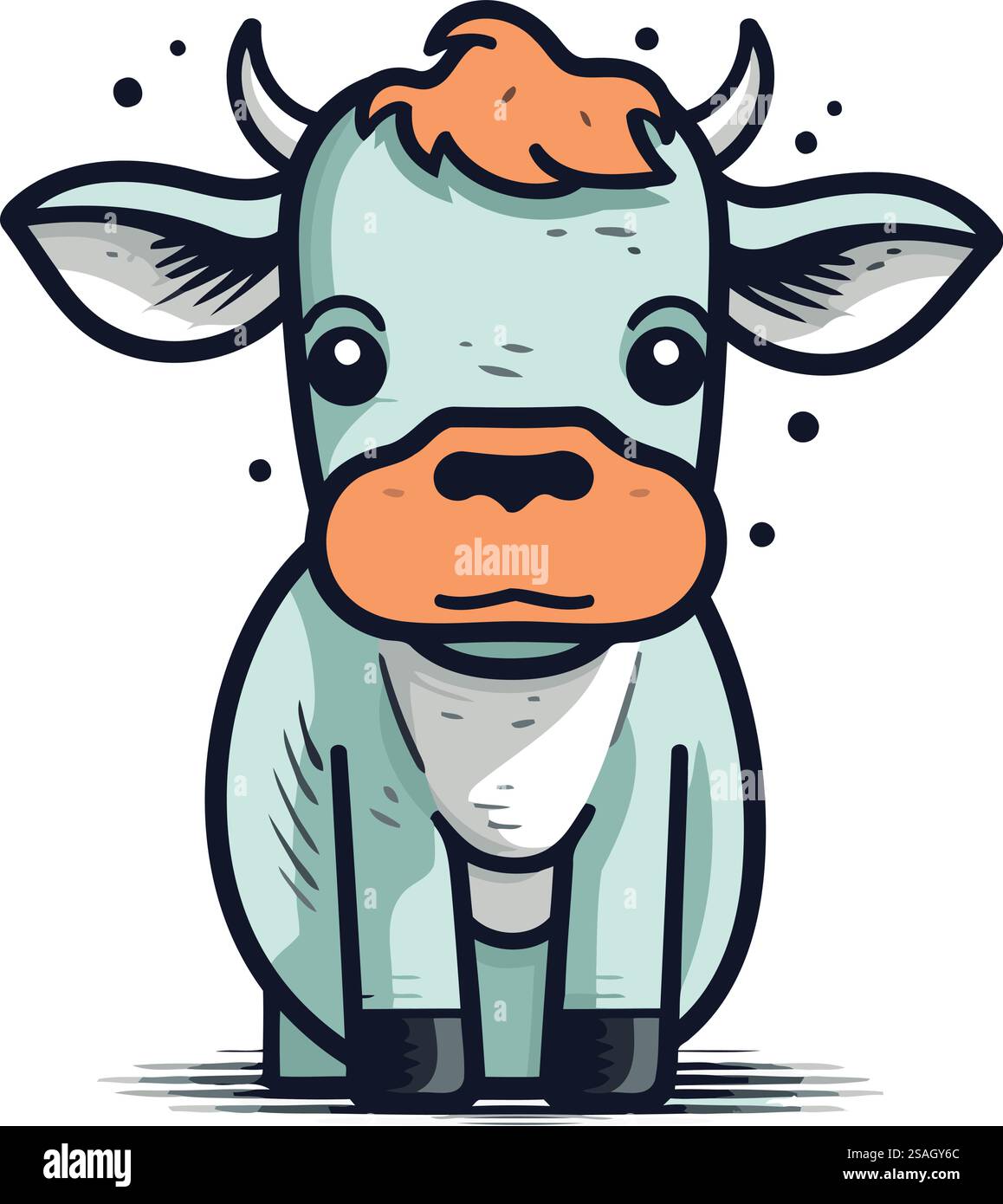 Cute cartoon cow. Vector illustration. Isolated on white background ...