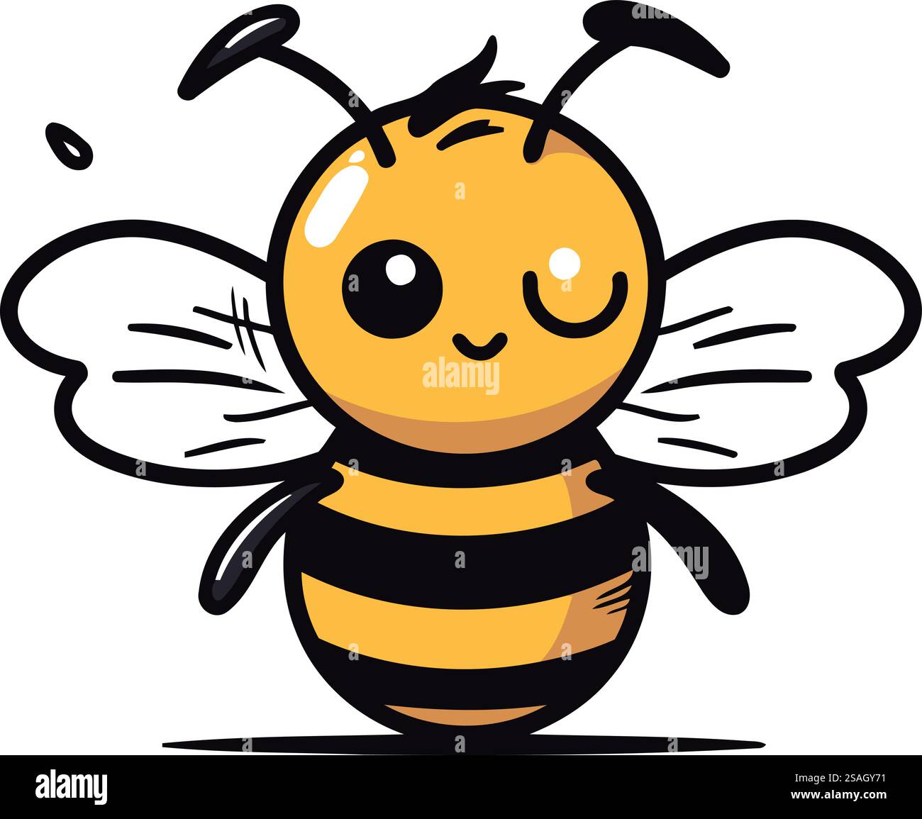 Cute cartoon bee. Vector illustration isolated on a white background ...