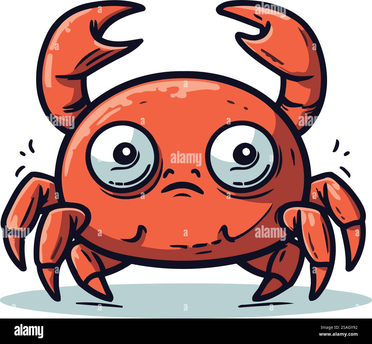 Crab cartoon character. Vector illustration of a funny crab character ...