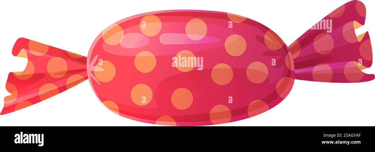 Red Candy with Polka Dot Wrapper, Vector Illustration Stock Vector ...