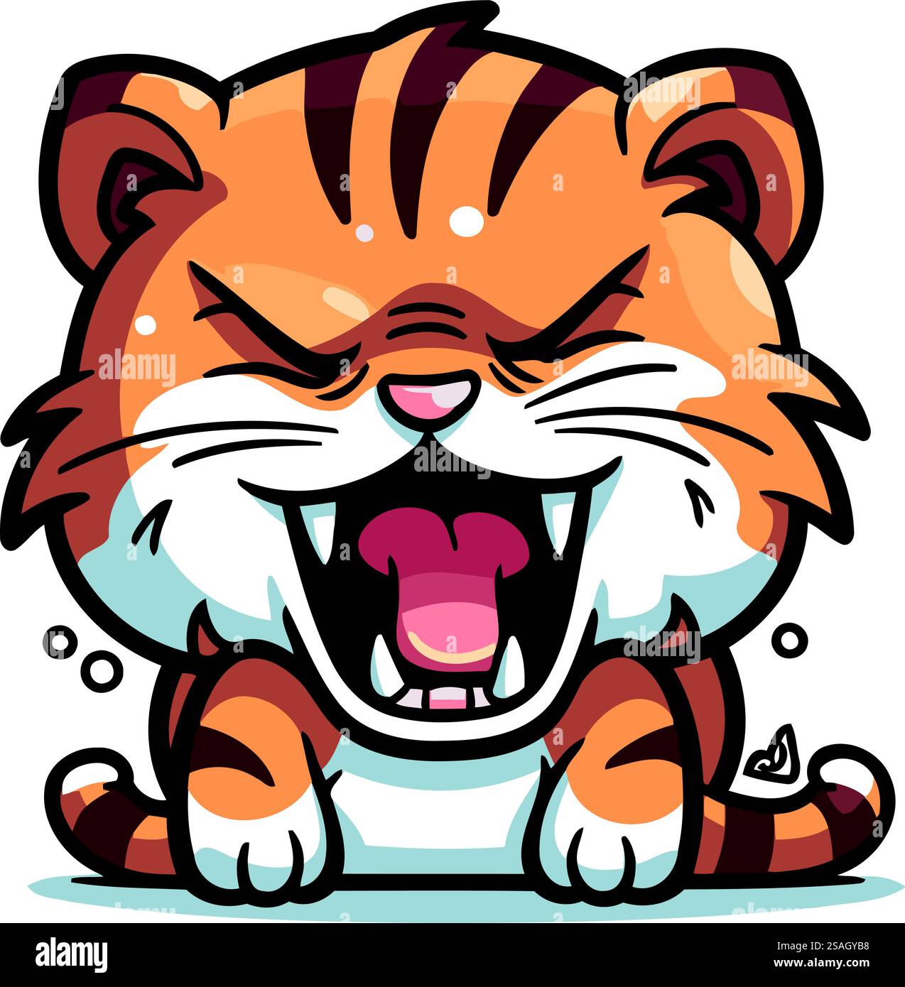 Angry tiger cartoon character. Vector illustration. Isolated on white ...