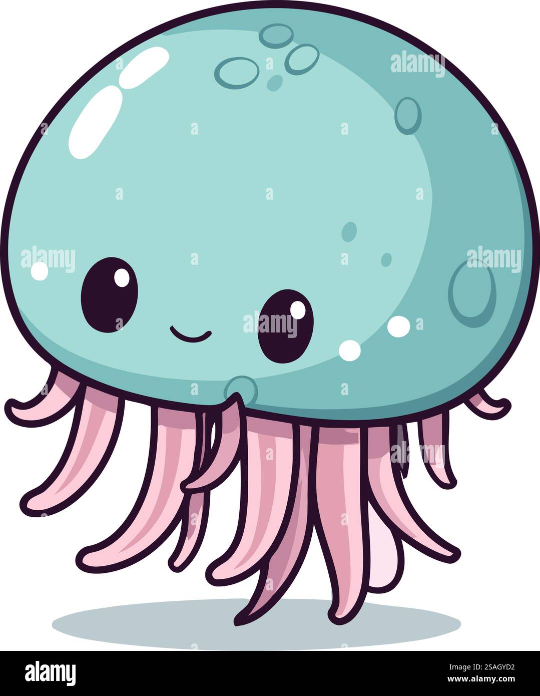 Cute jellyfish character cartoon vector illustration. Cute jellyfish ...