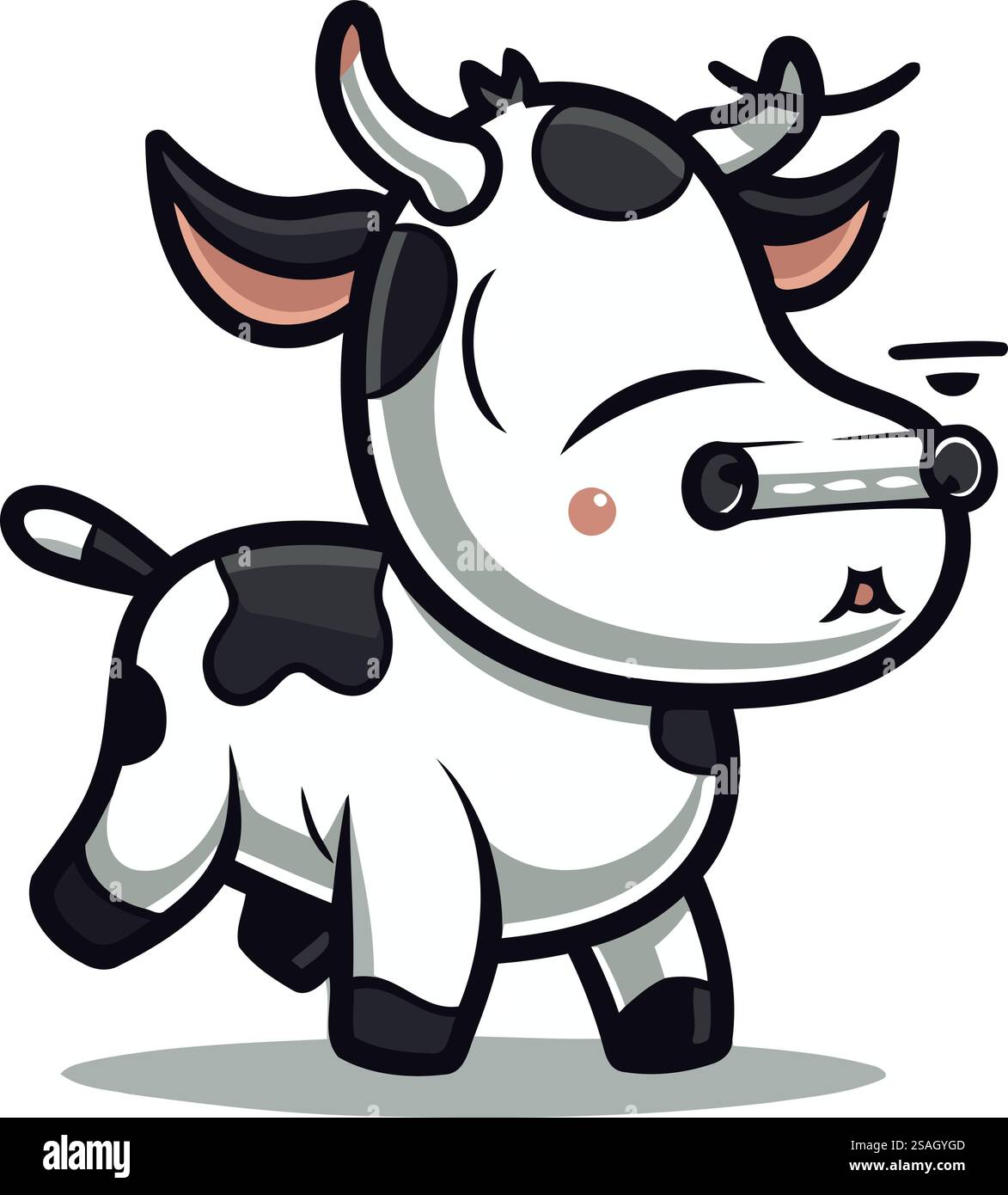 Cow cartoon character isolated on white background. Cute cow vector ...