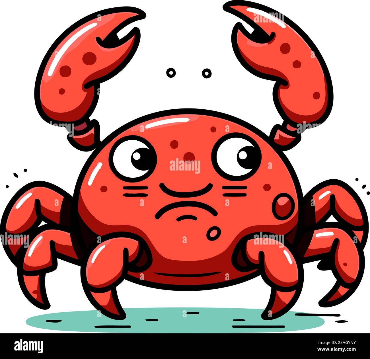 Crab character. Cute cartoon sea animal. Vector illustration Stock ...