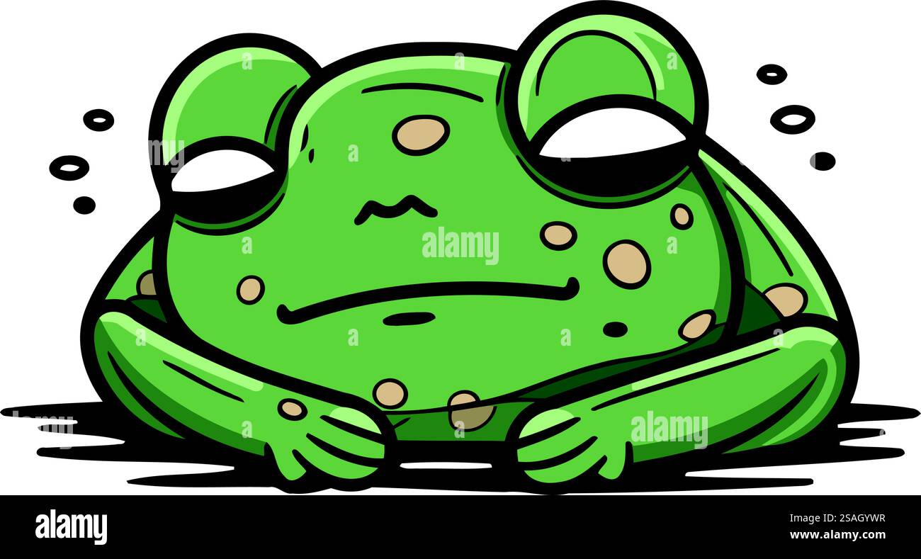 Cartoon frog. Vector illustration. Isolated on white background Stock ...