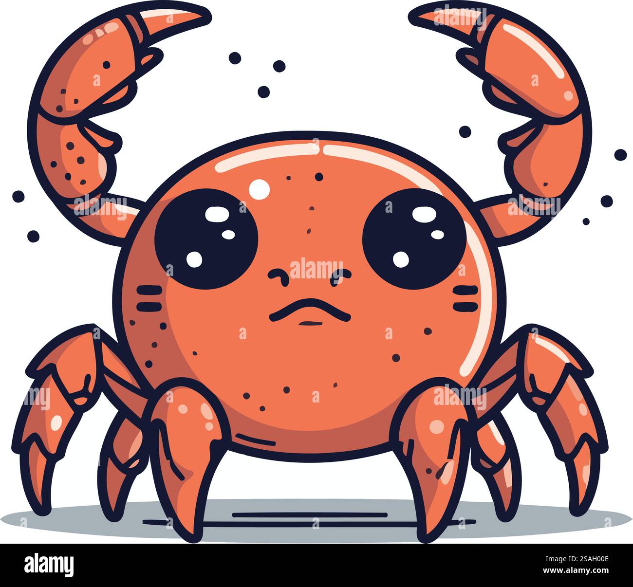 Cute cartoon crab character. Vector illustration isolated on white ...
