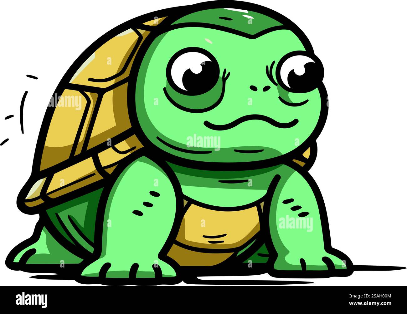 Cute cartoon turtle. Vector illustration of a funny tortoise Stock ...